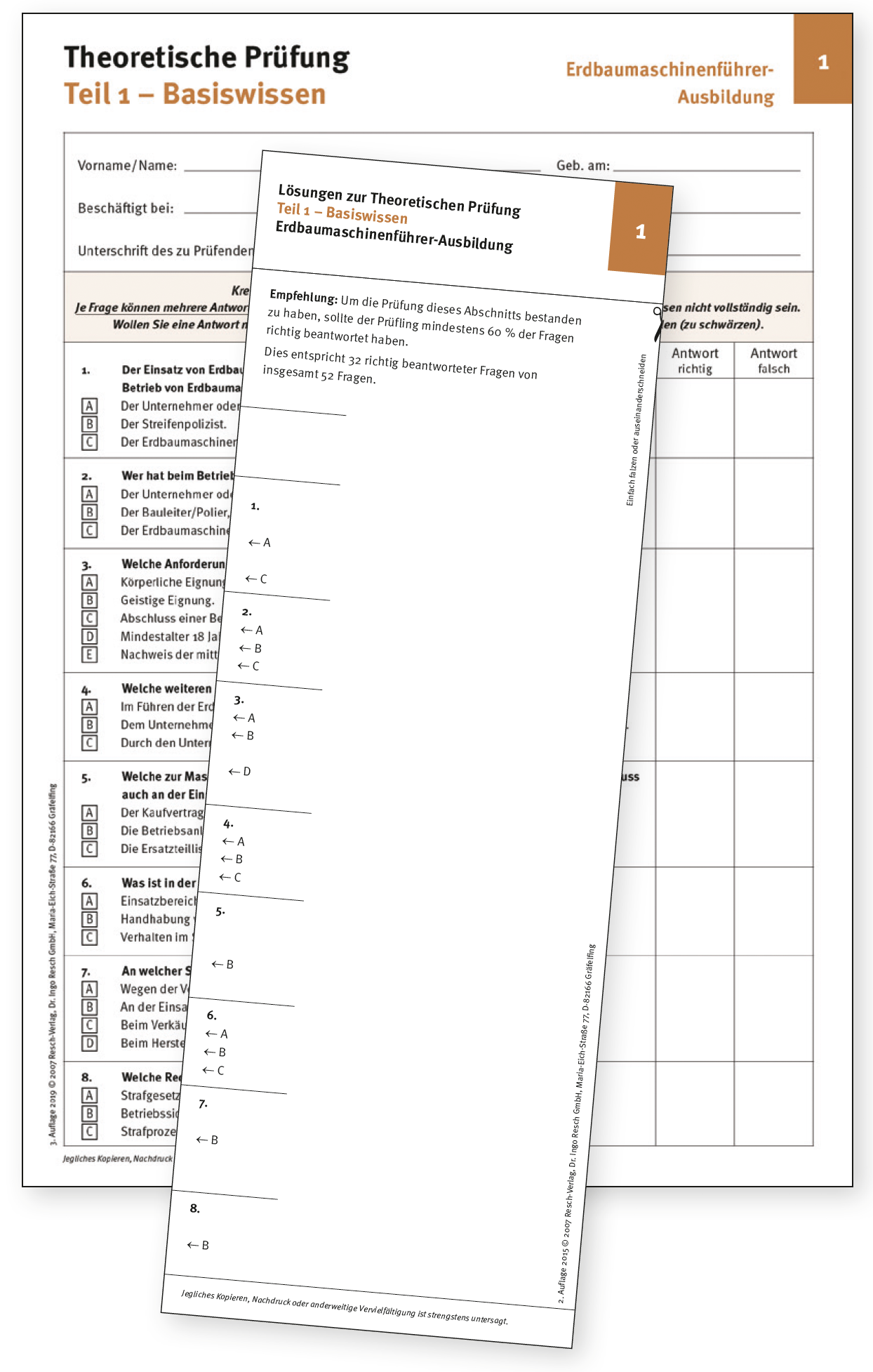 Schulungsunterlagen Gabelstapler, Kranführer Hubarbeitsbühnen - Resch ...